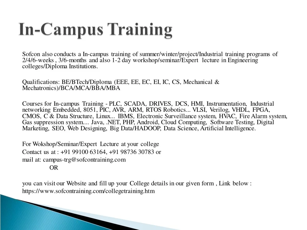 PPT - Best Industrial Training Company in India - Sofcon Training ...