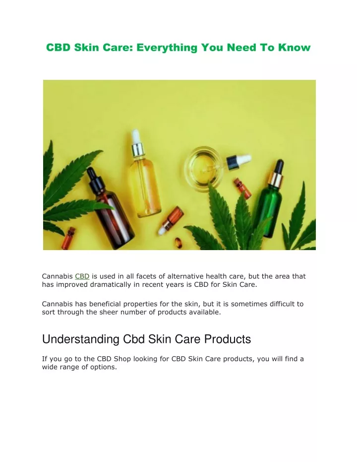 Ppt Cbd Skin Care Everything You Need To Know Powerpoint Presentation