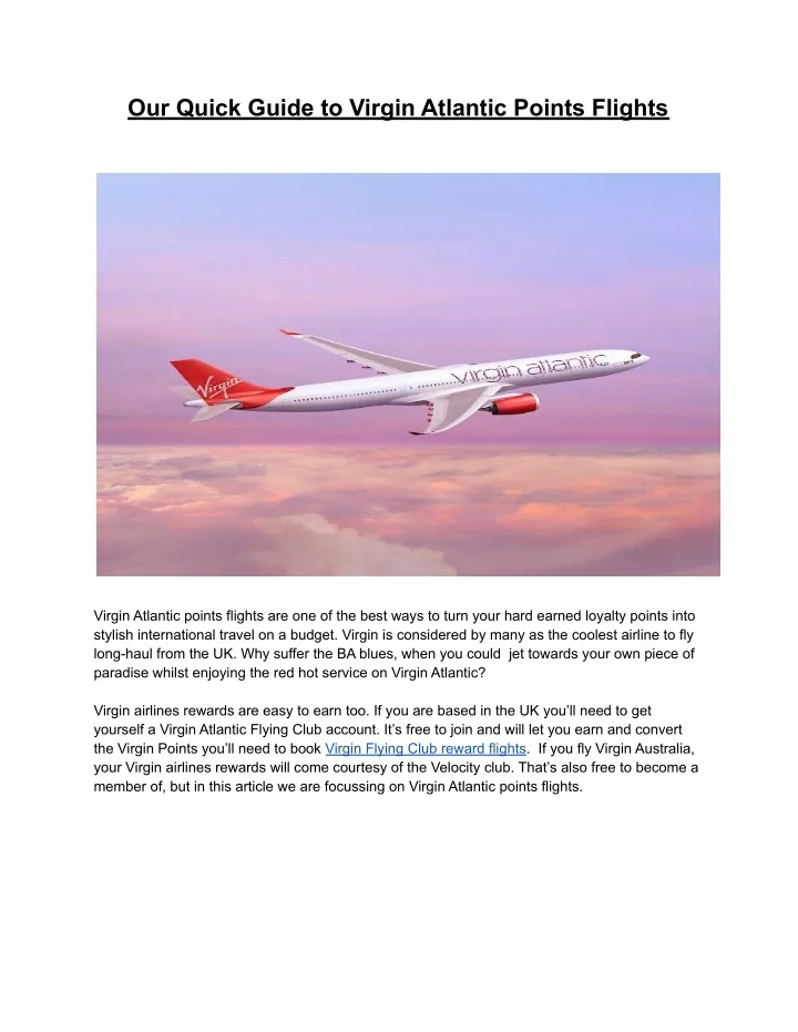 PPT - Our Quick Guide to Virgin Atlantic Points Flights PowerPoint ...