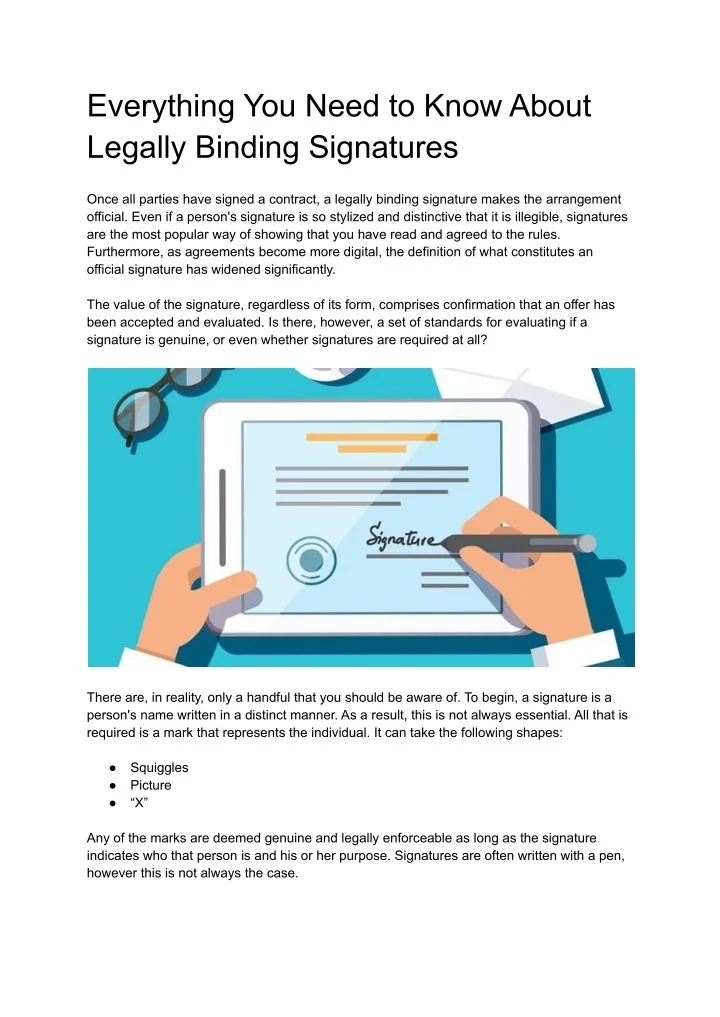 PPT - The Law on Legally Binding Signatures: Just What You need to ...