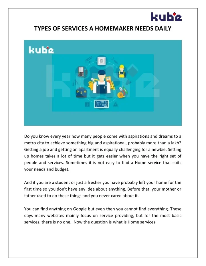 PPT - Types of Services a Homemaker Needs Daily PowerPoint Presentation ...