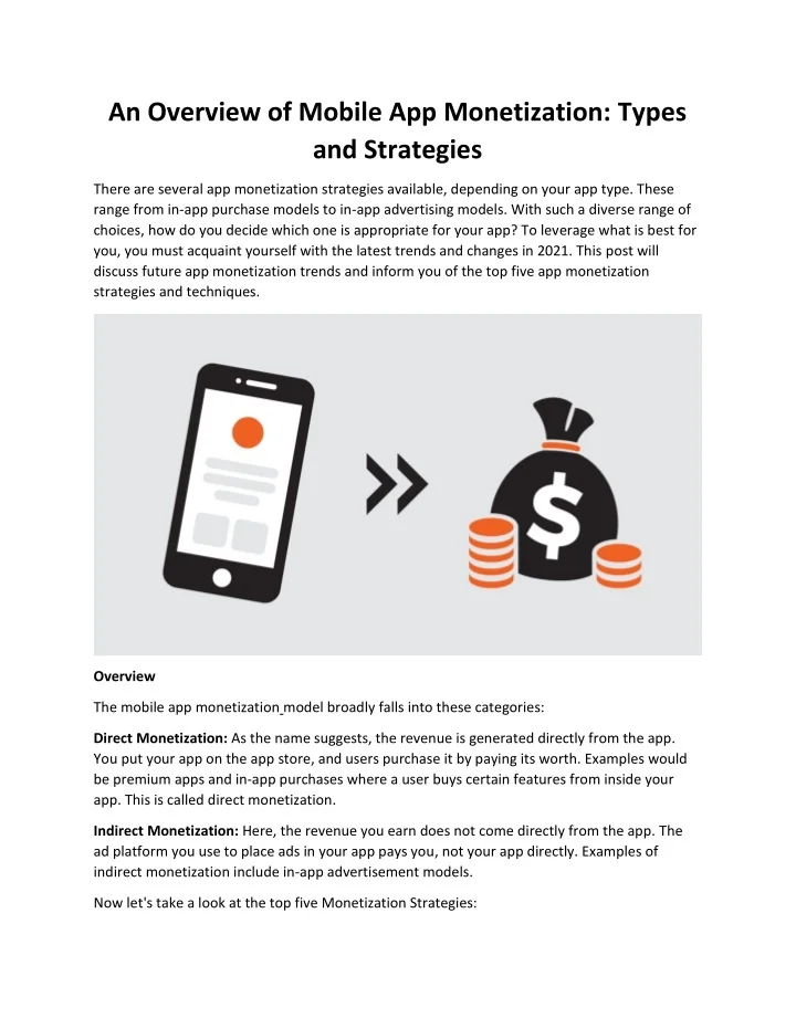 PPT - An Overview of Mobile App Monetization Types and Strategies PowerPoint Presentation - ID ...