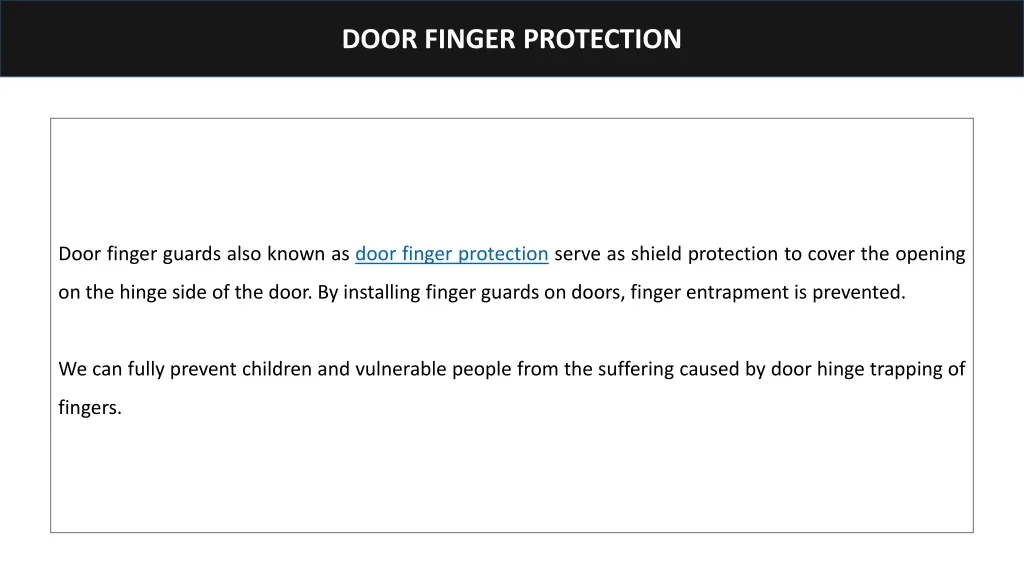 PPT - Types of Finger Protection Do Your Doors Need PowerPoint ...