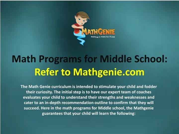 PPT Math Programs For Middle School PowerPoint Presentation Free 
