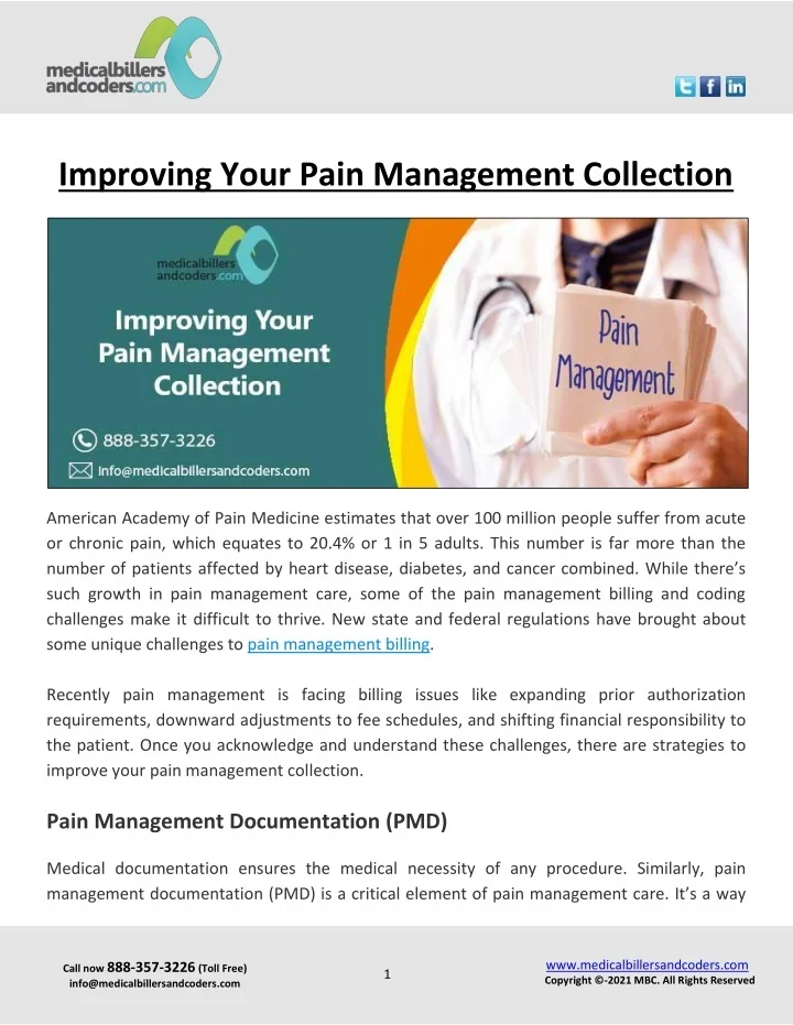 PPT - Improving Your Pain Management Collection PowerPoint Presentation ...