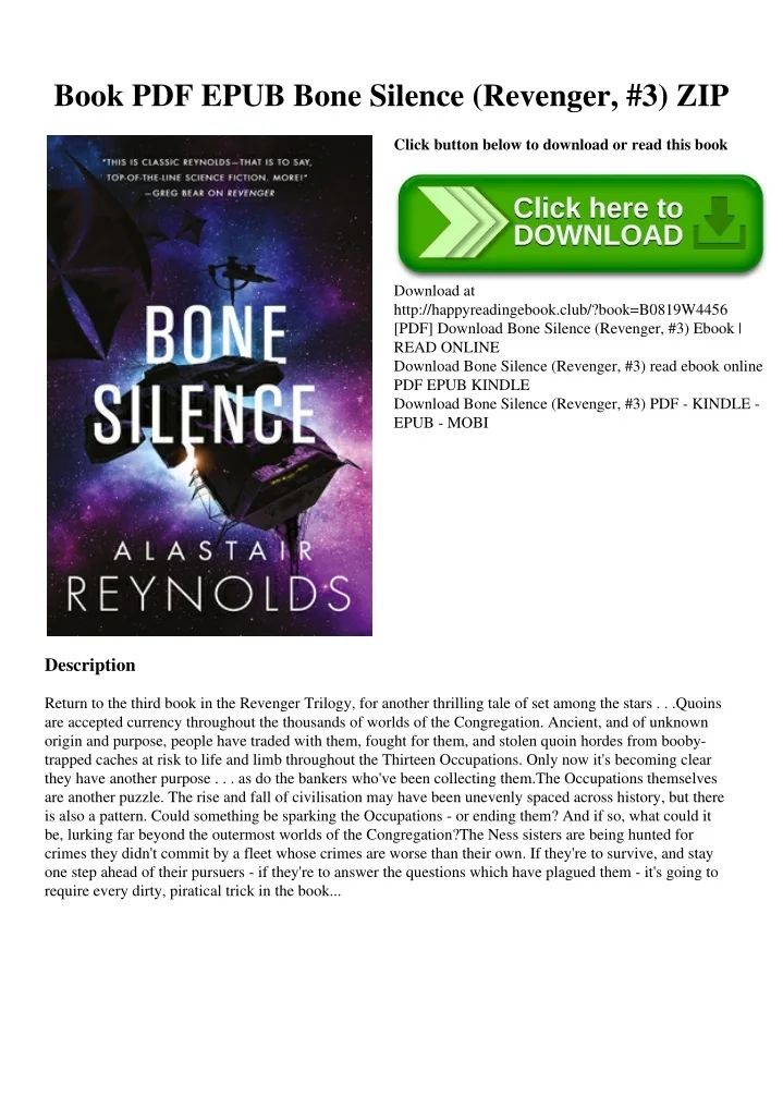 PPT - Book PDF EPUB Bone Silence (Revenger #3) ZIP PowerPoint ...