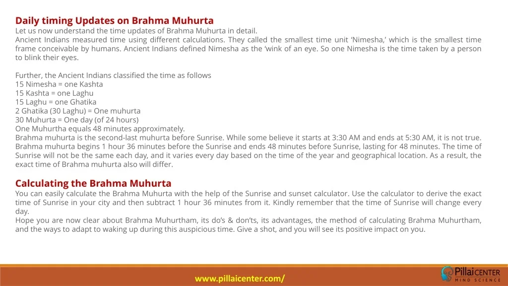 PPT - What is Brahma Muhurta & Brahmamuhurtha Time and Benefits ...