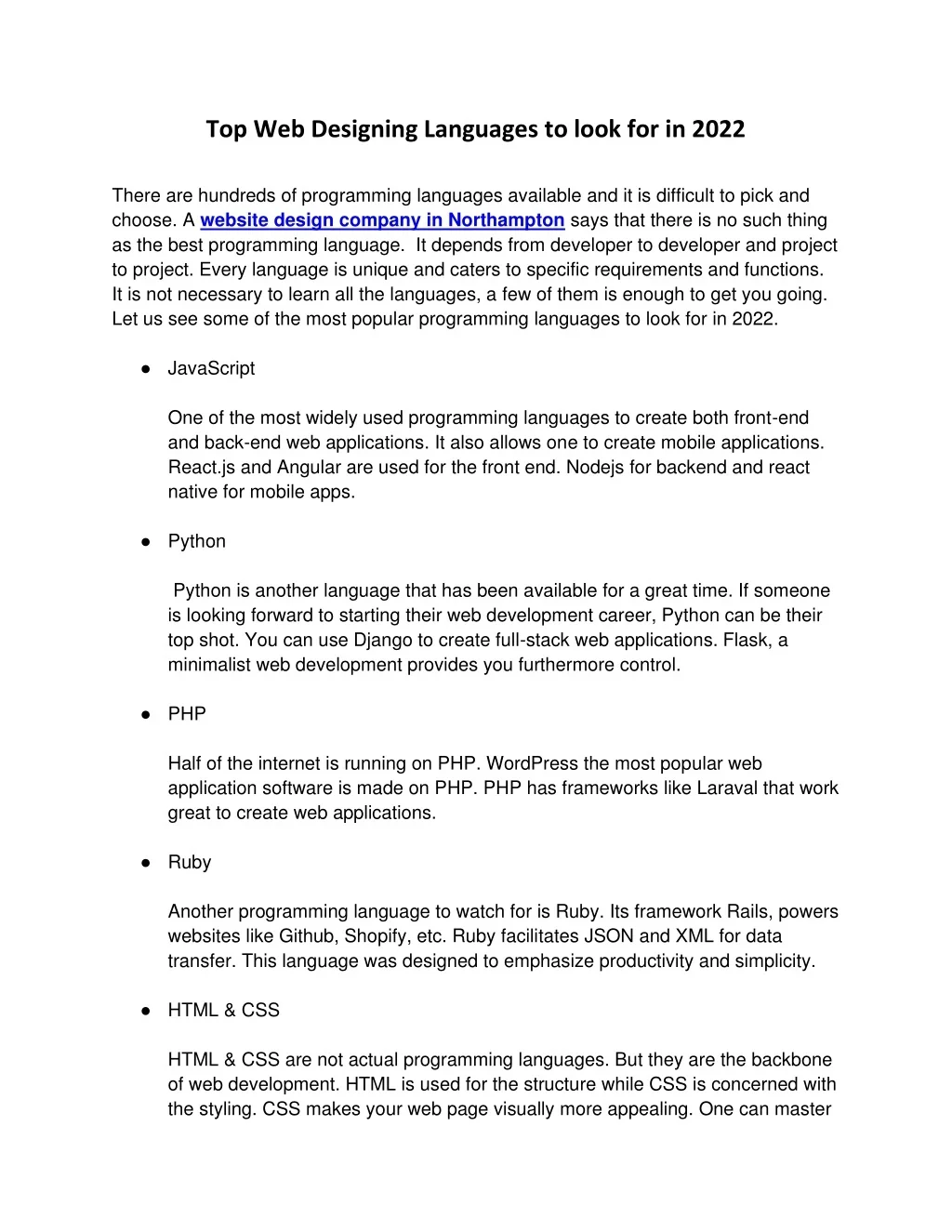 PPT - Top Web Designing Languages to look for in 2022 PowerPoint ...