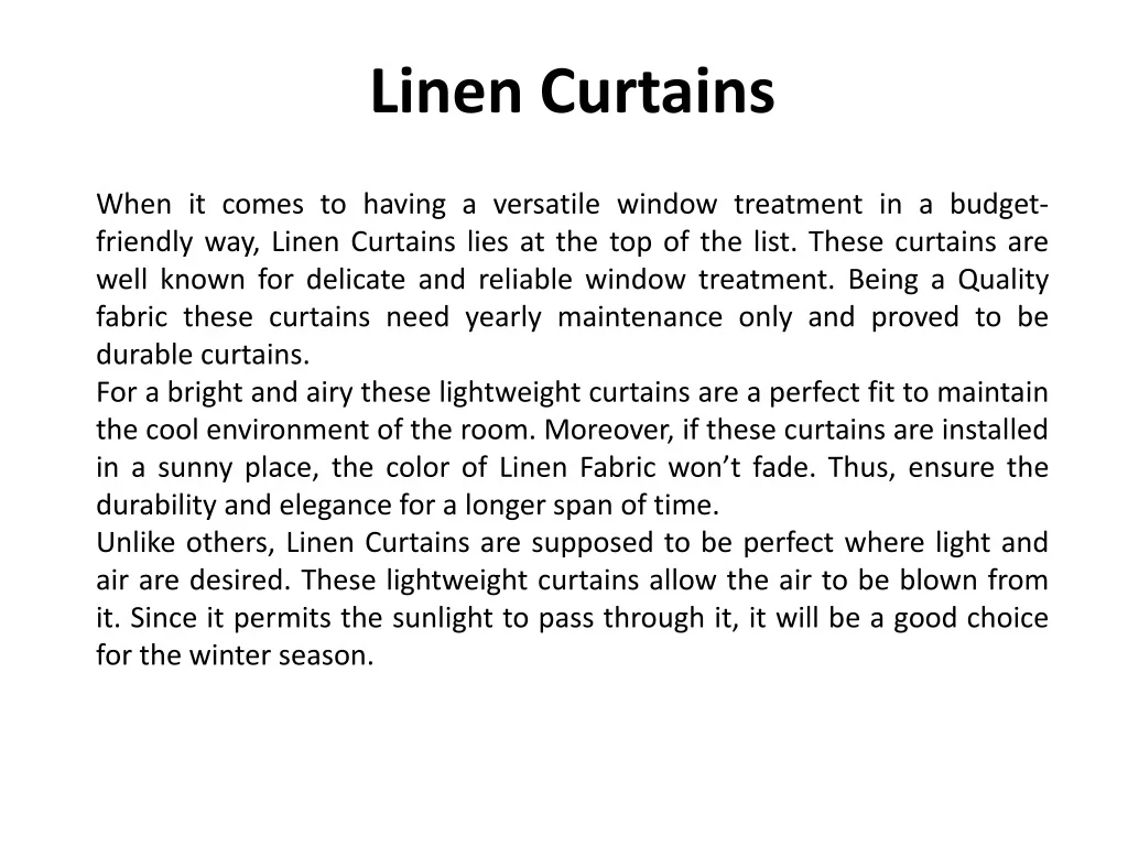 PPT - Linen Curtains PowerPoint Presentation, free download - ID:11116032