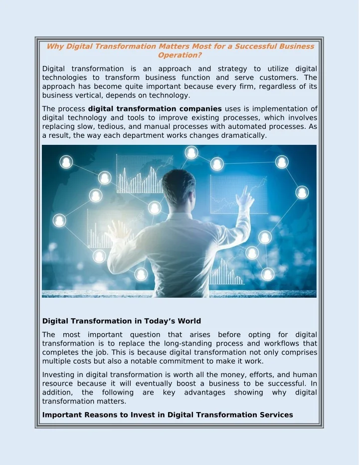 PPT - Why Digital Transformation Matters for a Succesful Business ...