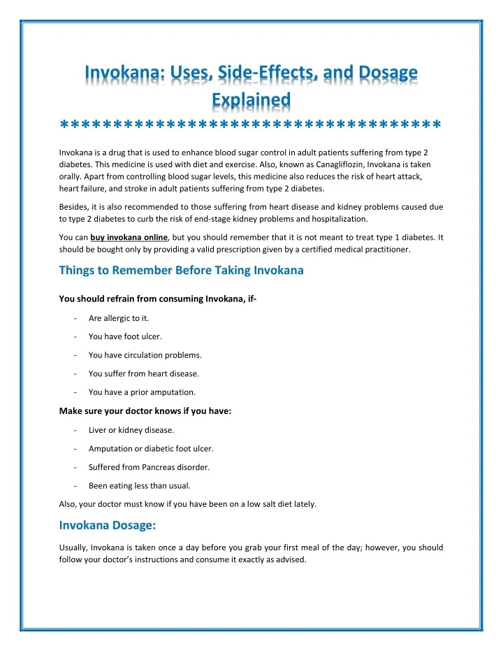 PPT - Everything to Know About Invokana PowerPoint Presentation, free ...