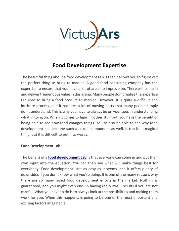 PPT - Food Development Expertise PowerPoint Presentation, free download ...