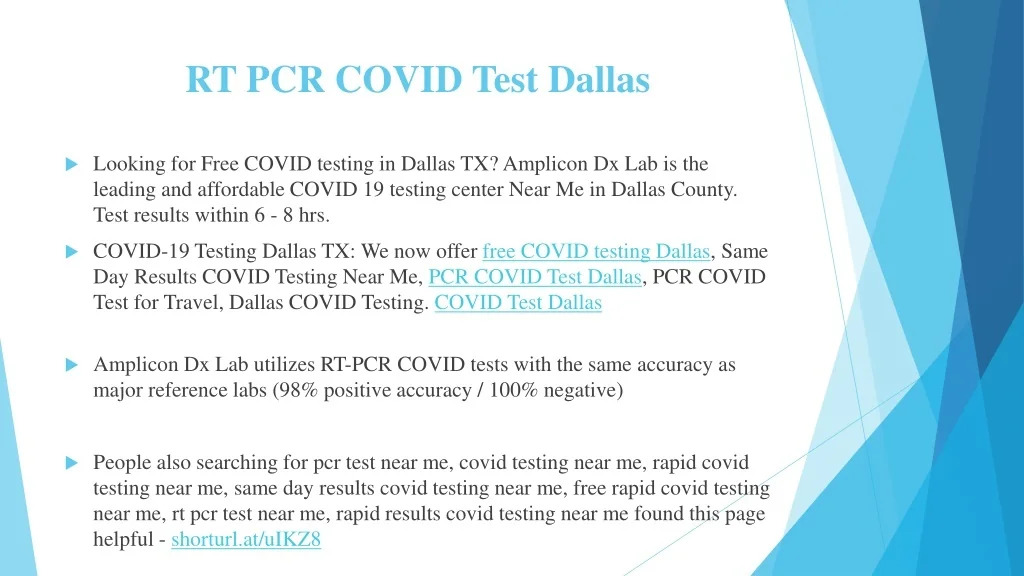 PPT - Where to get tested for COVID 19 Near Me in Dallas TX? Check out ...