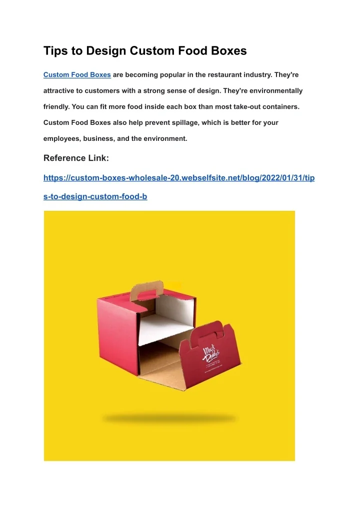 PPT - Tips to Design Custom Food Boxes PowerPoint Presentation, free ...