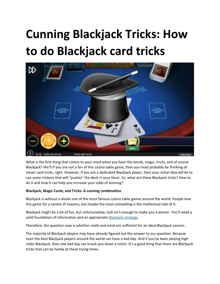 PPT - Blackjack Cards Tricks PowerPoint Presentation, free download ...