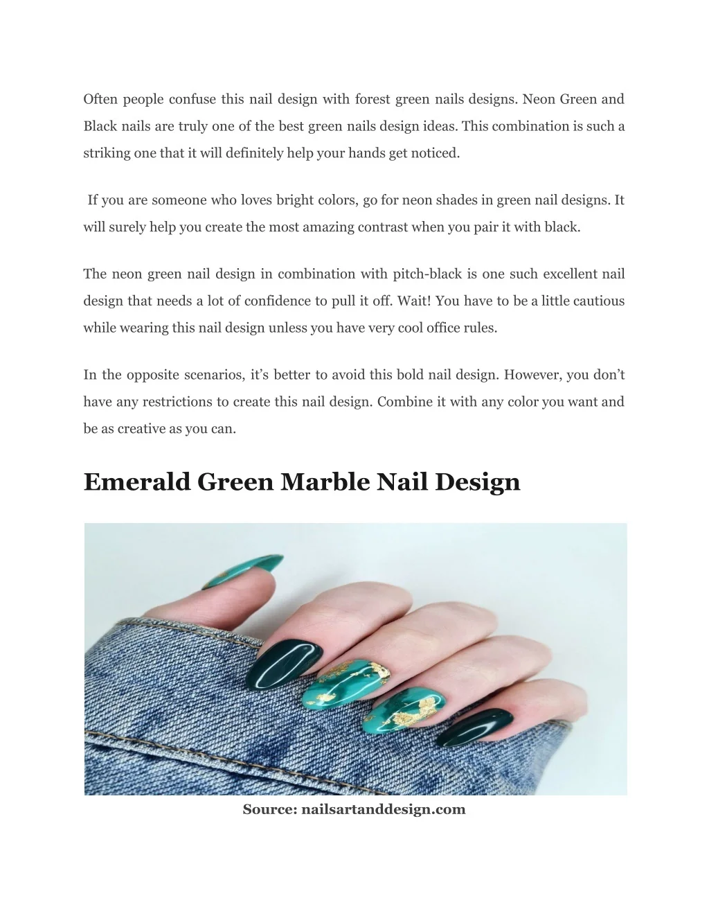 PPT - 15 Striking Green Nail Designs to Give You That Bold and ...