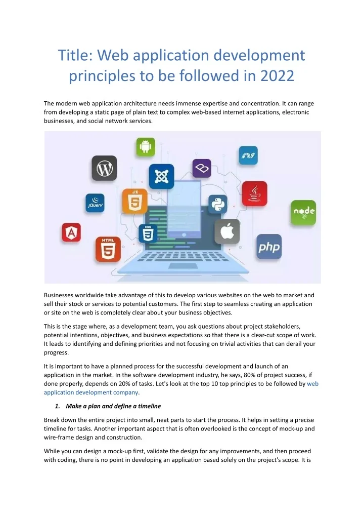 PPT - Web application development principles to be followed in 2022 ...