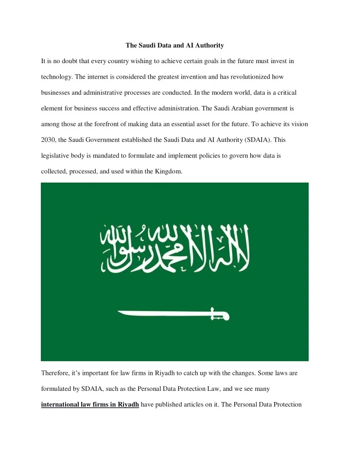 PPT - The Saudi Data and AI Authority PowerPoint Presentation, free ...