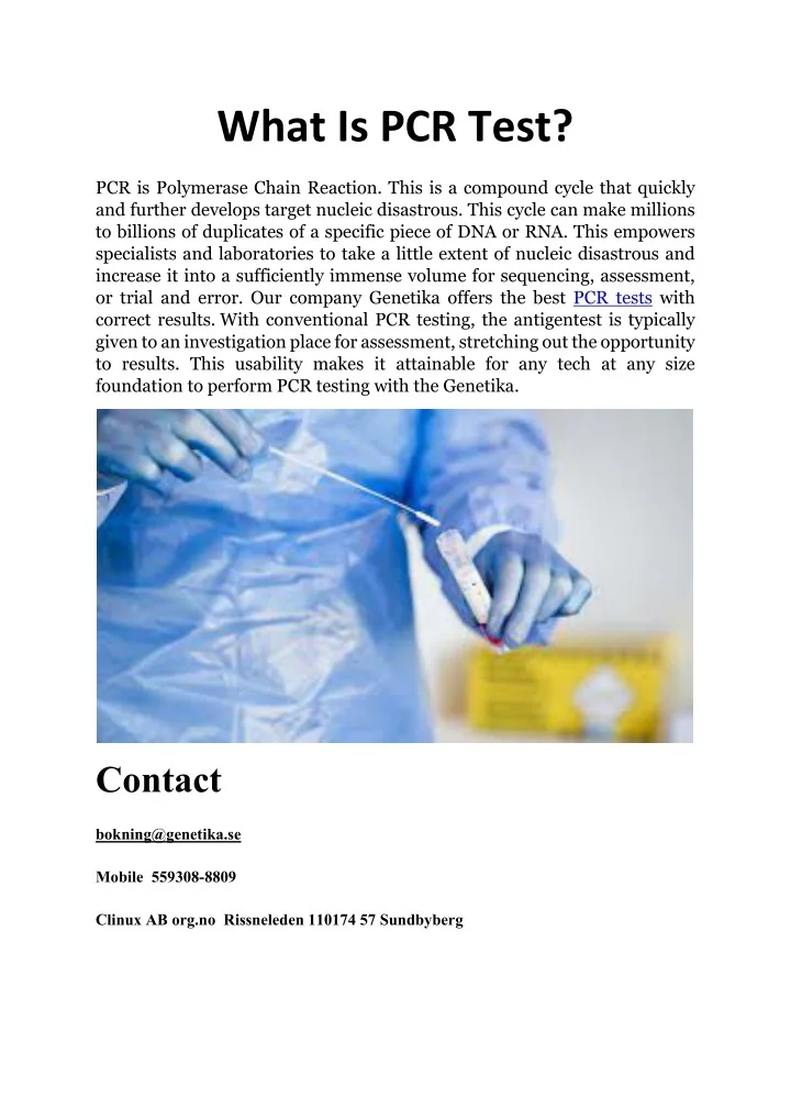 PPT - What Is PCR Test PowerPoint Presentation, free download - ID:11122945