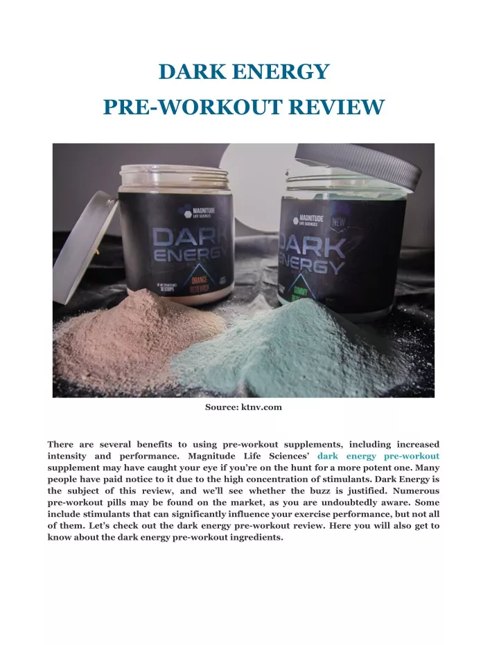Ppt Dark Energy Pre Workout Review Powerpoint Presentation Free