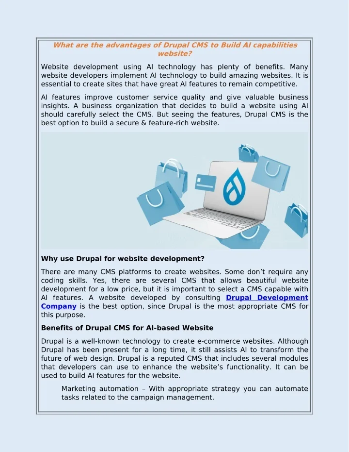 PPT - What are the advantages of Drupal CMS to Build AI capabilities website PowerPoint ...