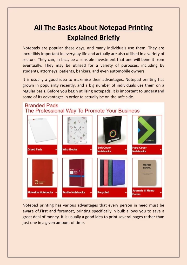 PPT - All The Basics About Notepad Printing Explained Briefly ...