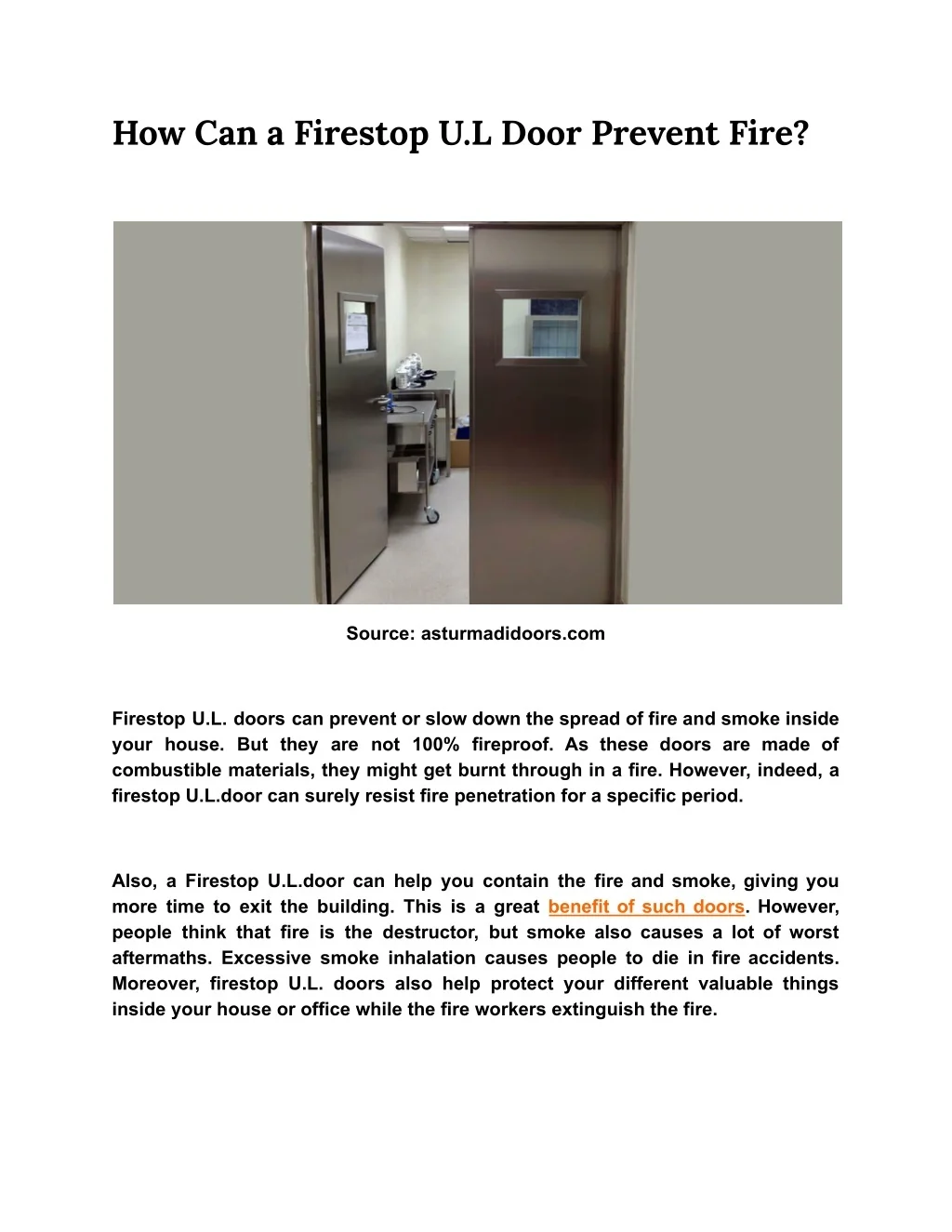 PPT - All You Need to Know about Firestop U.L. Doors PowerPoint ...