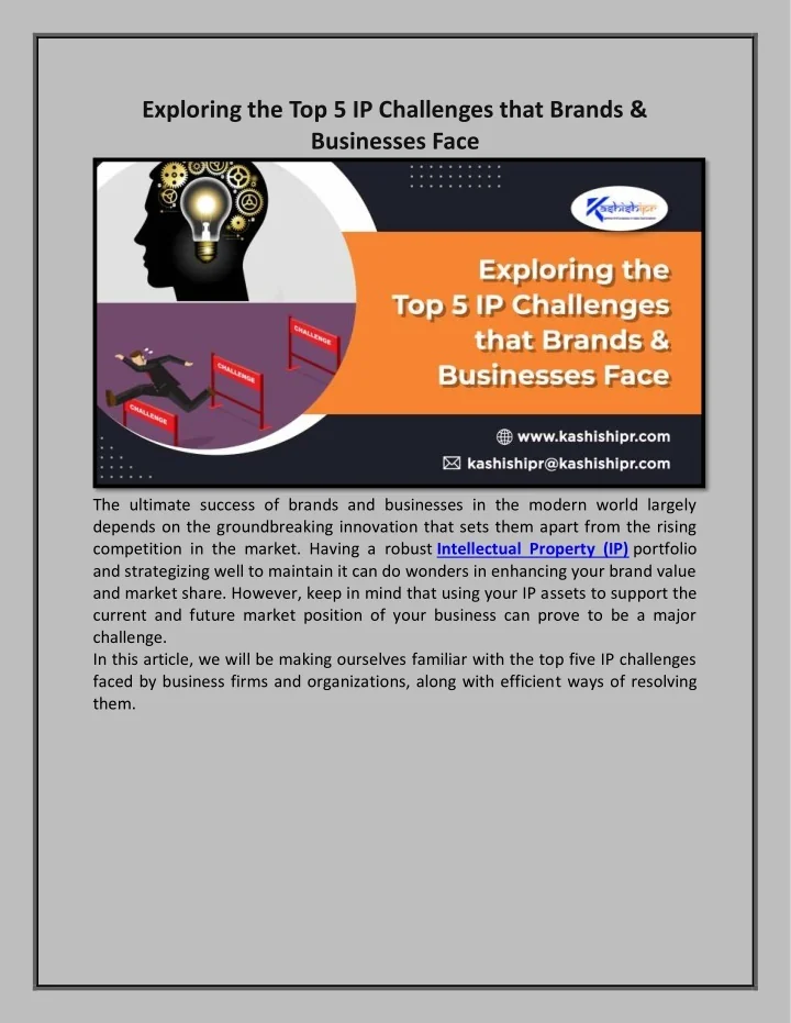 PPT - Exploring the Top 5 IP Challenges that Brands & Businesses Face ...