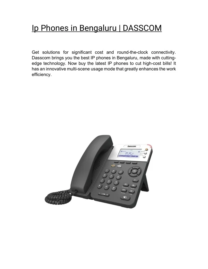 PPT - Ip Phones in Bengaluru | DASSCOM PowerPoint Presentation, free ...