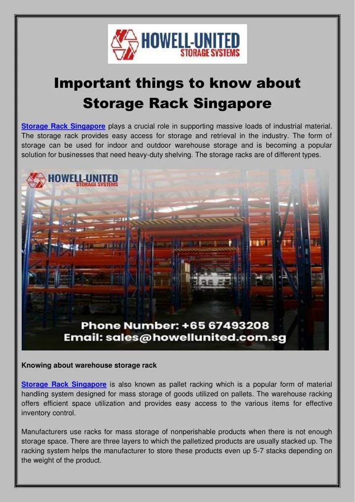 PPT - Storage Rack Singapore - Howell United PowerPoint Presentation ...