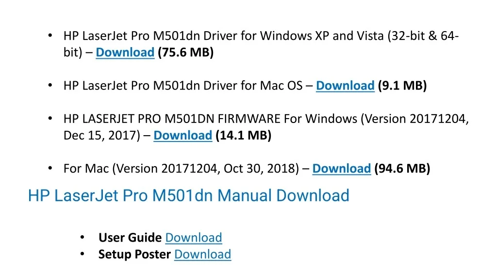 PPT - Download HP LaserJet Pro M501DN Driver Printer Support Care ...