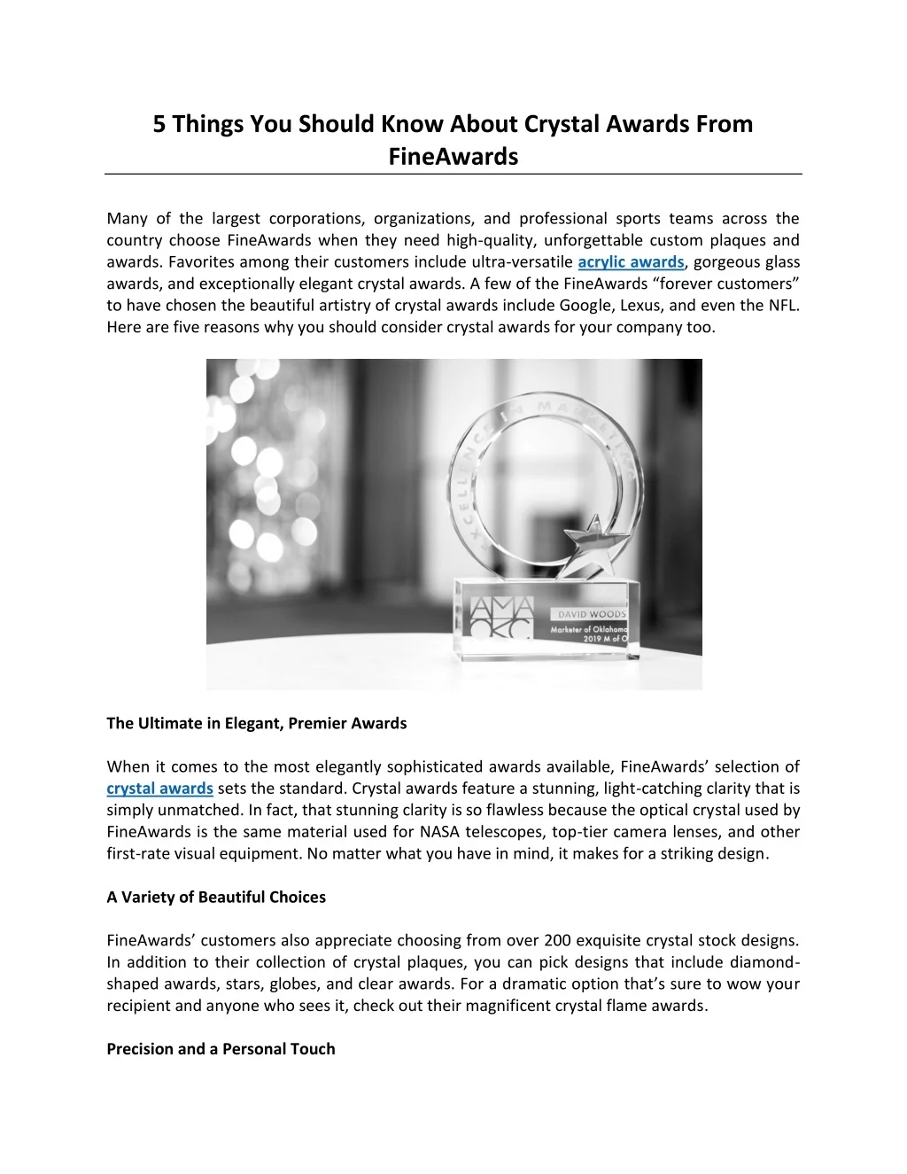 PPT - 5 Things You Should Know About Crystal Awards From FineAwards ...