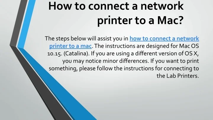 PPT - How to connect a network printer to a Mac PowerPoint Presentation ...