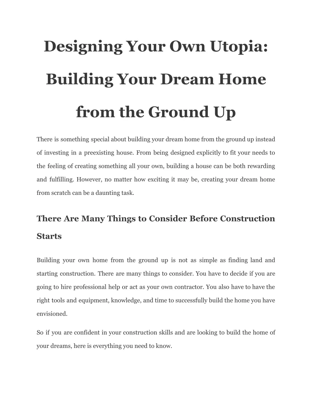 PPT - Designing Your Own Utopia_ Building Your Dream Home from the Ground Up PowerPoint ...