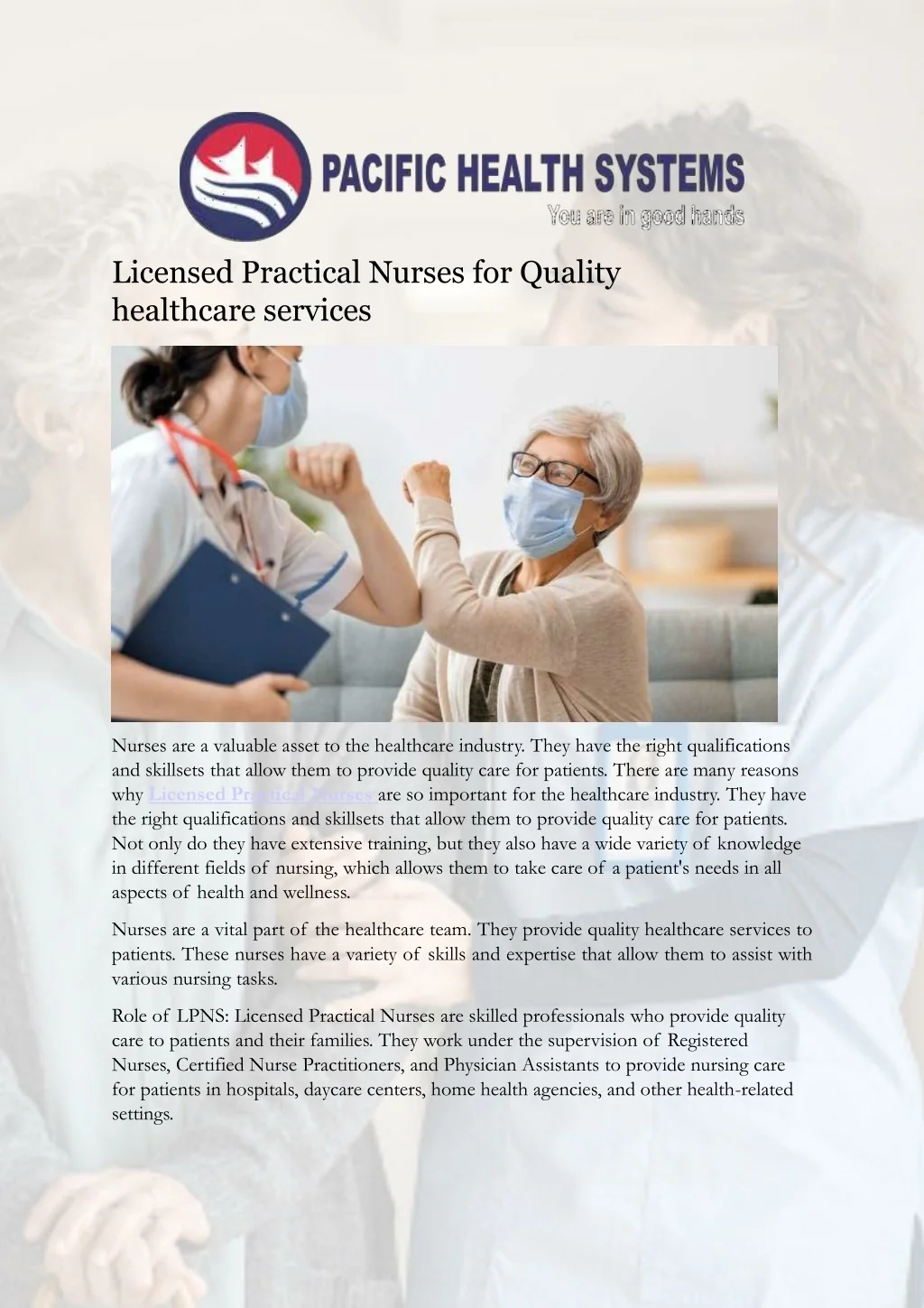 PPT - Licensed Practical Nurses for Quality healthcare services ...