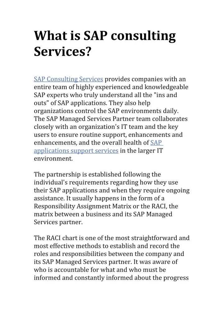 PPT - What is SAP consulting Service? PowerPoint Presentation, free ...