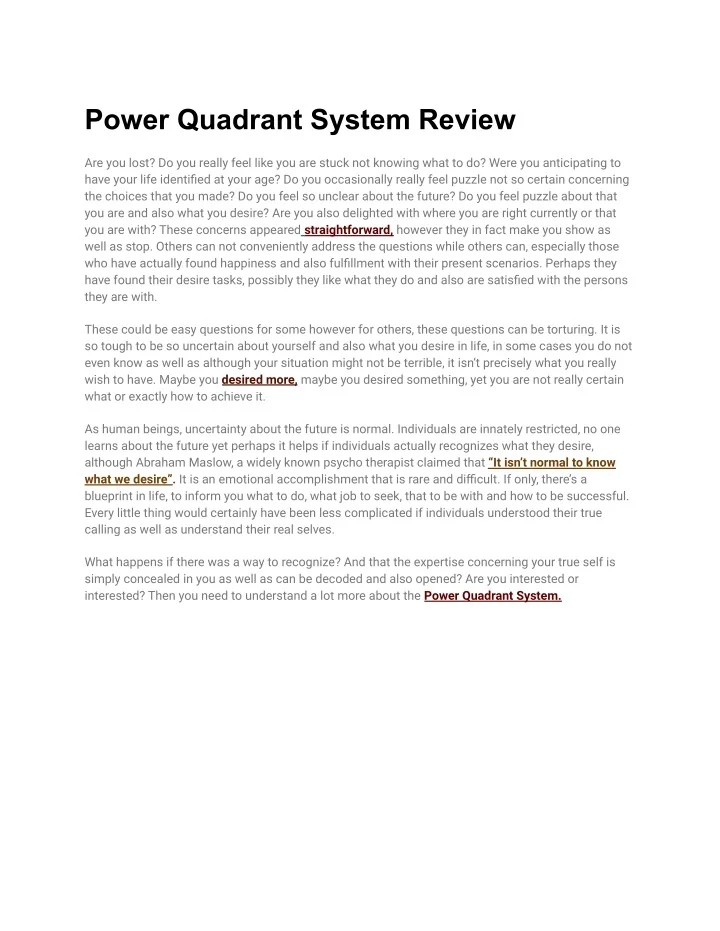 PPT - _Power Quadrant System Review PowerPoint Presentation, free ...