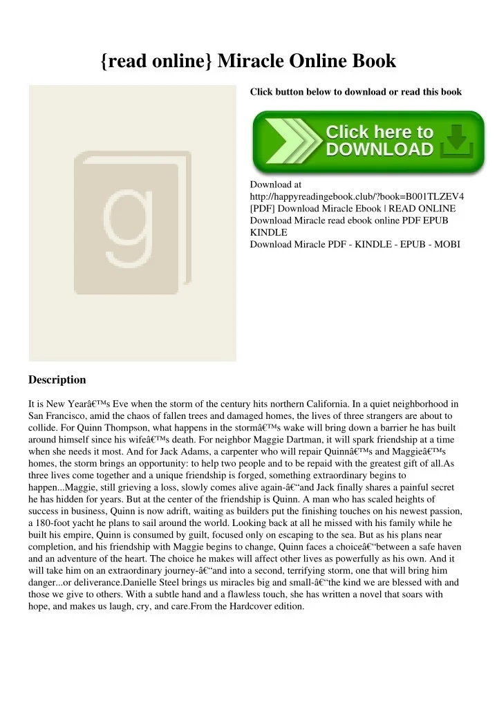 PPT - {read online} Miracle Online Book PowerPoint Presentation, free download - ID:11140770