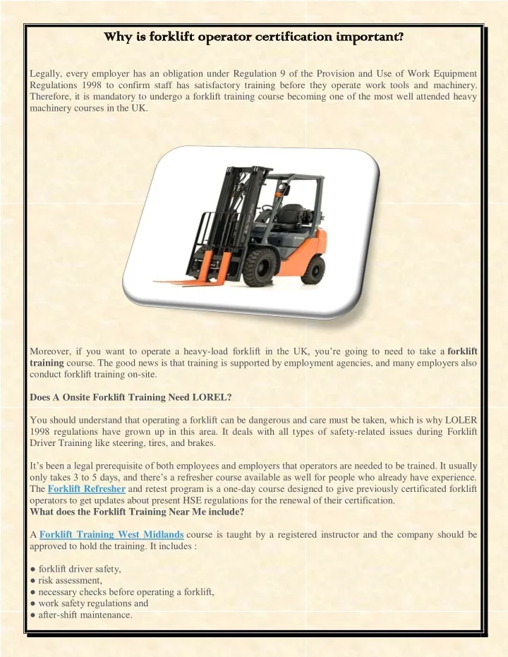 PPT - Why is forklift operator certification important PowerPoint Presentation - ID:11140924
