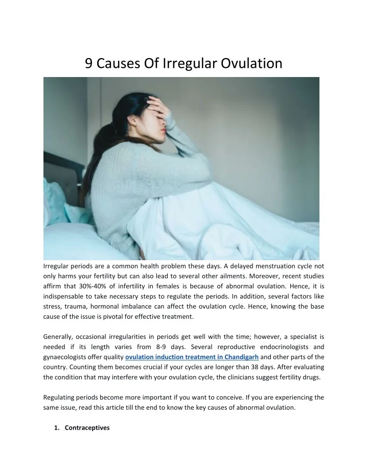 PPT - 9 Causes Of Irregular Ovulation PowerPoint Presentation, free ...