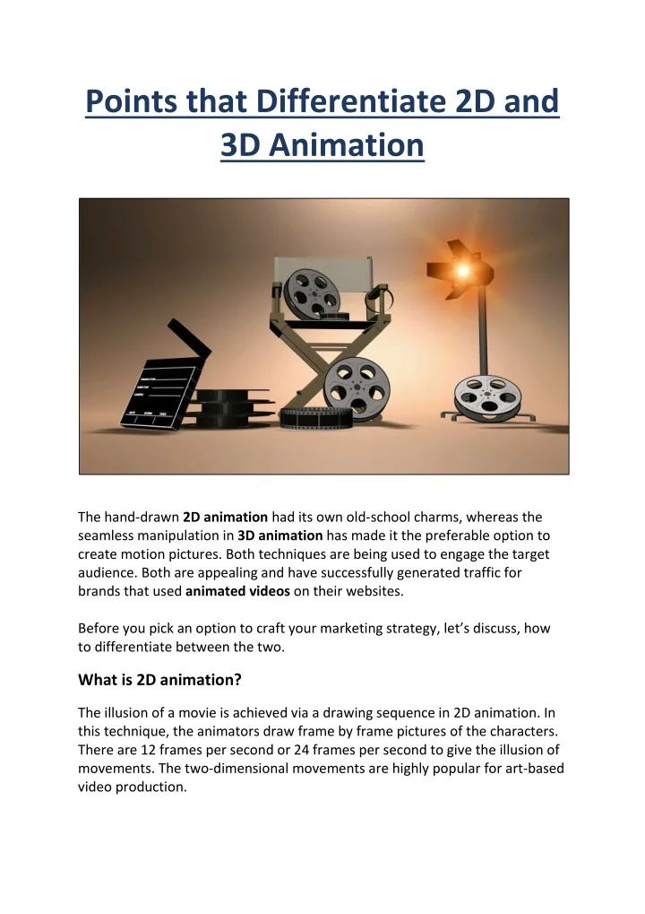 PPT - Points that Differentiate 2D and 3D Animation PowerPoint ...