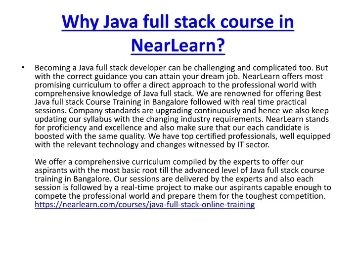 PPT - Why Java full stack course in NearLearn PowerPoint Presentation ...
