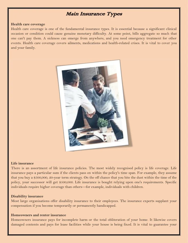 PPT - Main Insurance Types PowerPoint Presentation, free download - ID ...