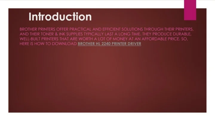 PPT - How to Download Brother HL 2240 Printer Driver PowerPoint ...