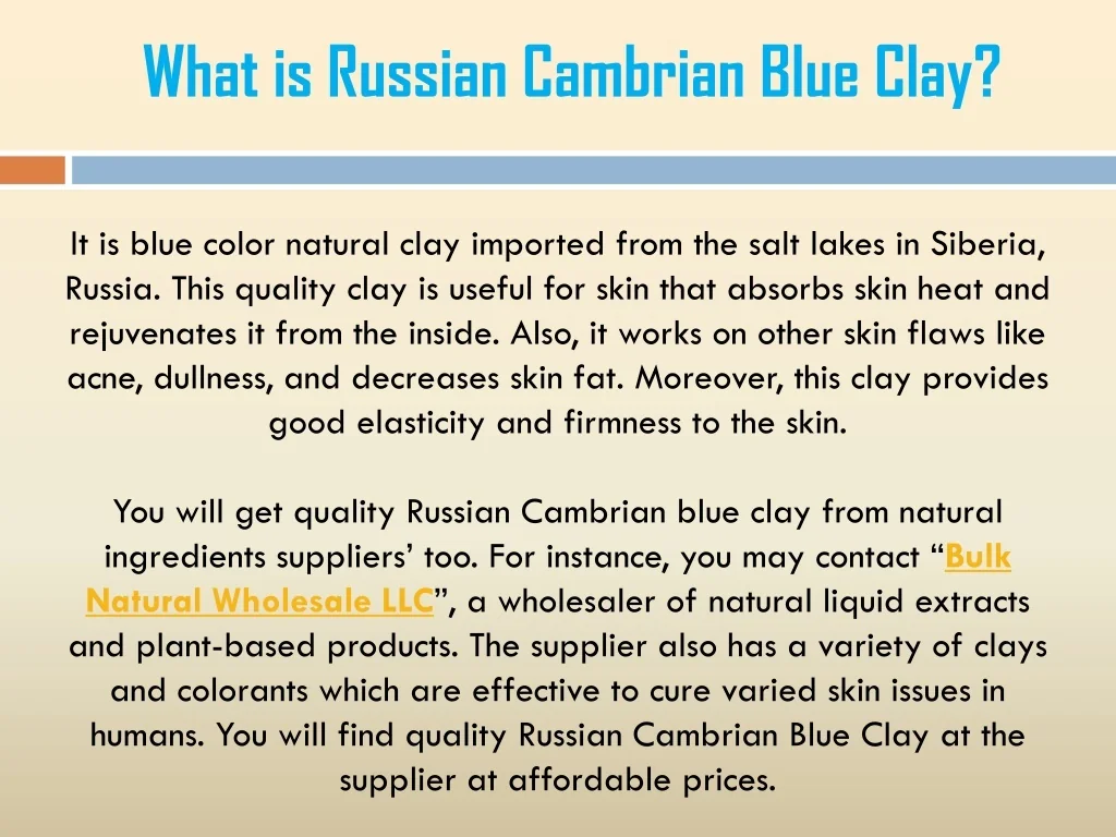 PPT - Amazing Beauty Benefits of Cambrian Blue Clay Masks PowerPoint ...