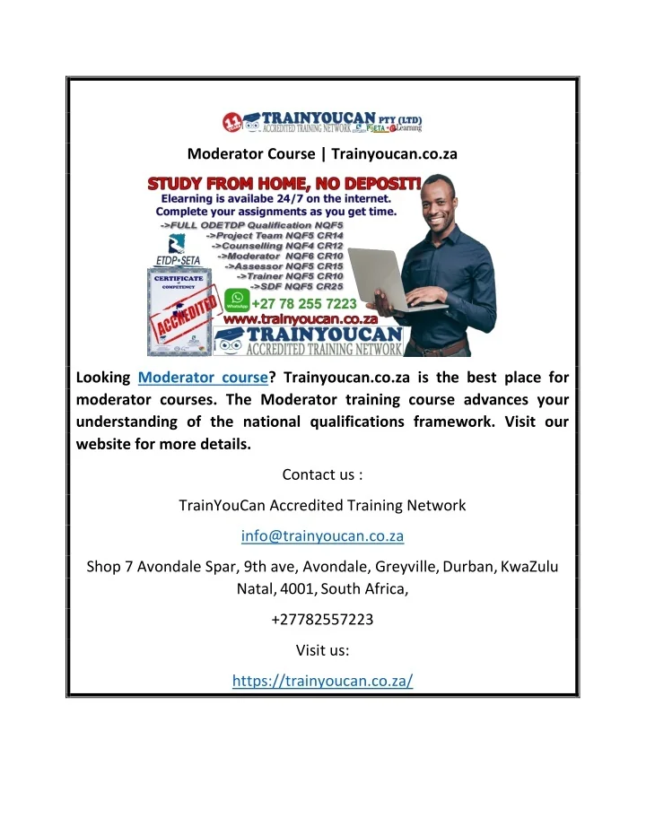 PPT - Moderator Course | Trainyoucan.co.za PowerPoint Presentation ...