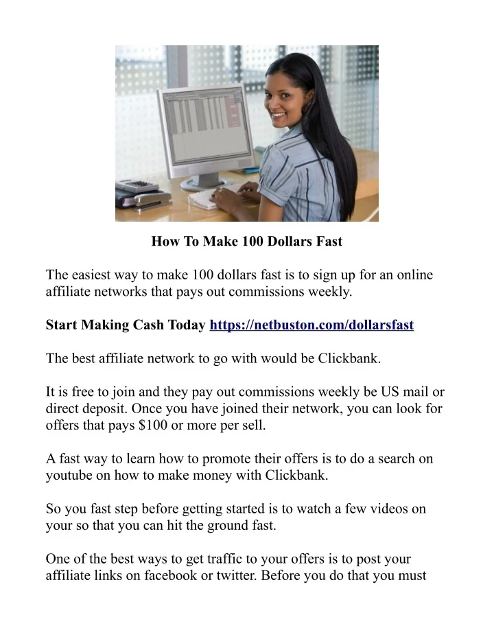 PPT - How To Make 100 Dollars Fast PowerPoint Presentation, free ...
