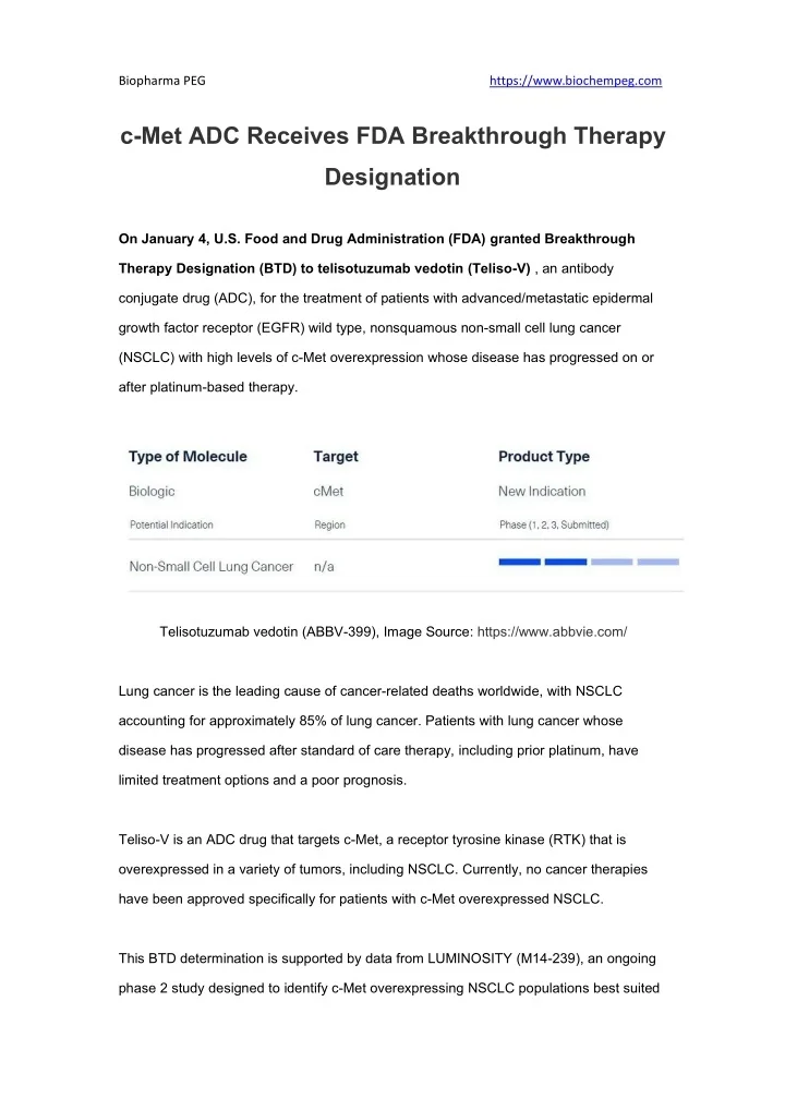 PPT - c-Met ADC Receives FDA Breakthrough Therapy Designation ...