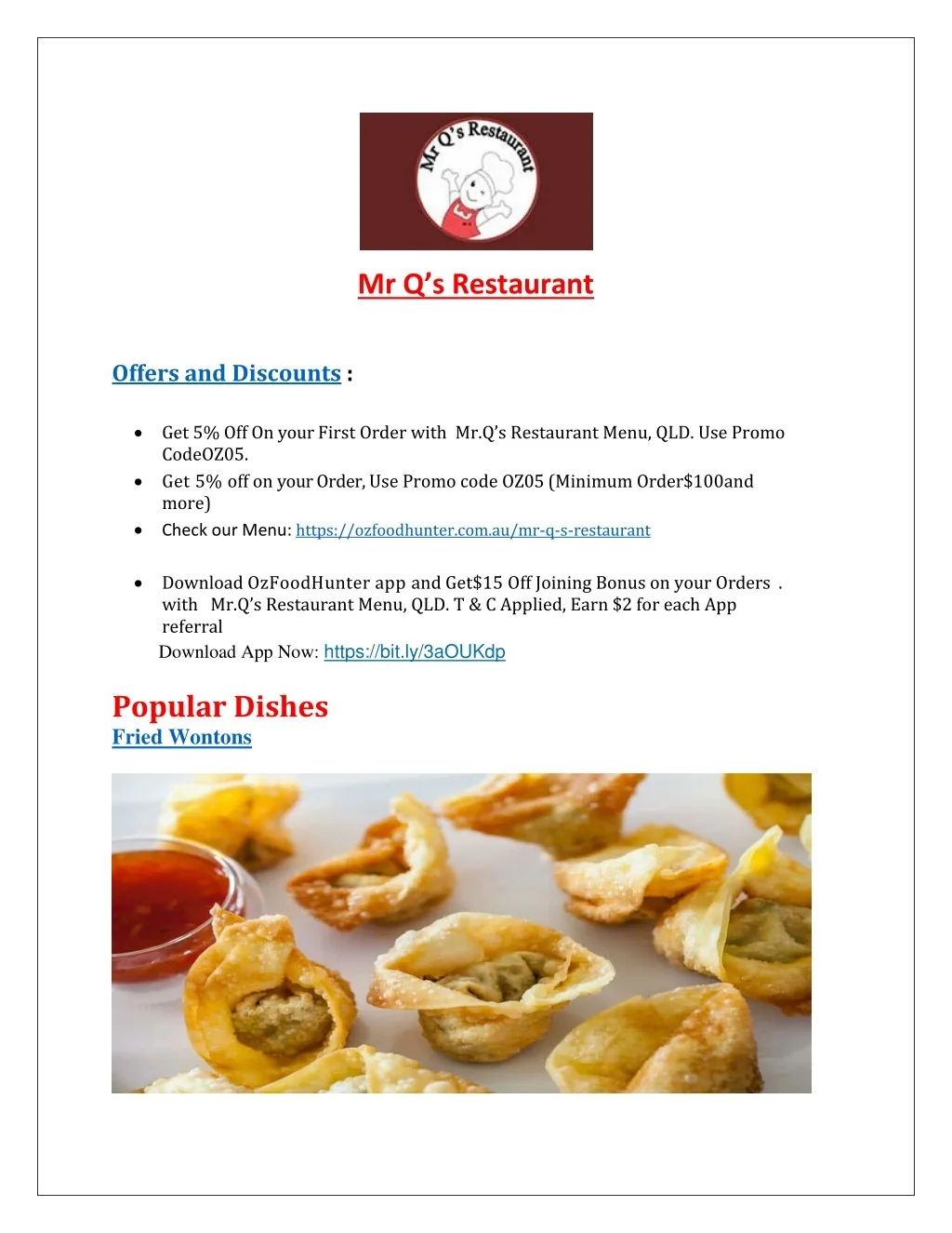 PPT - 5% Off - Mr Q's Restaurant Menu Leichhardt, NSW PowerPoint ...