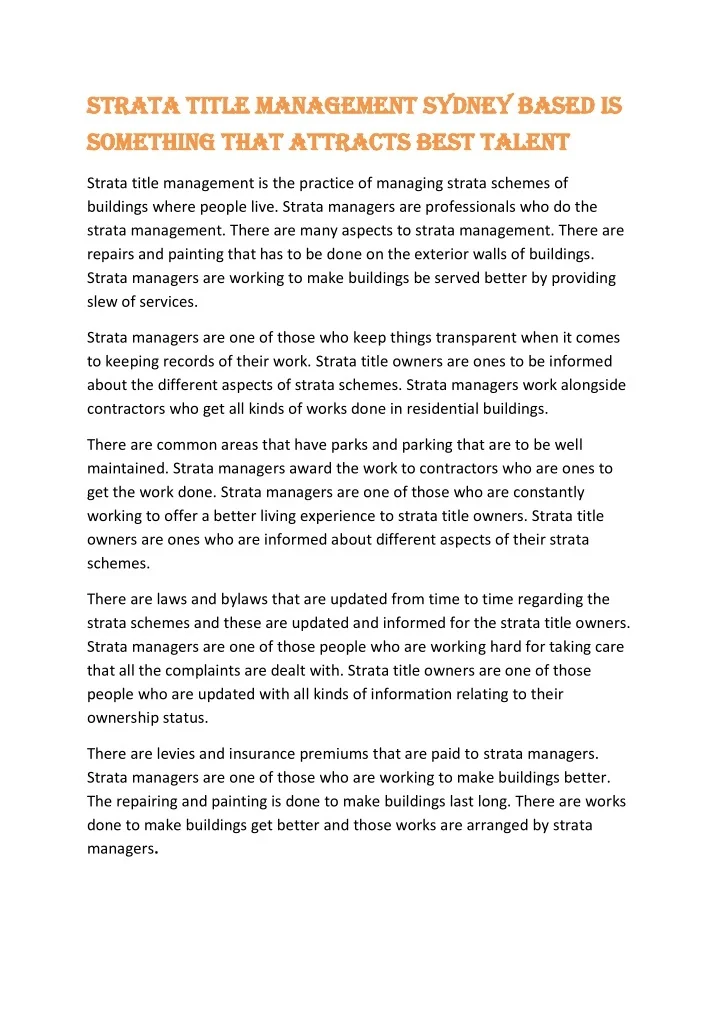 PPT - Strata Management service sydney area by Progressive strata ...